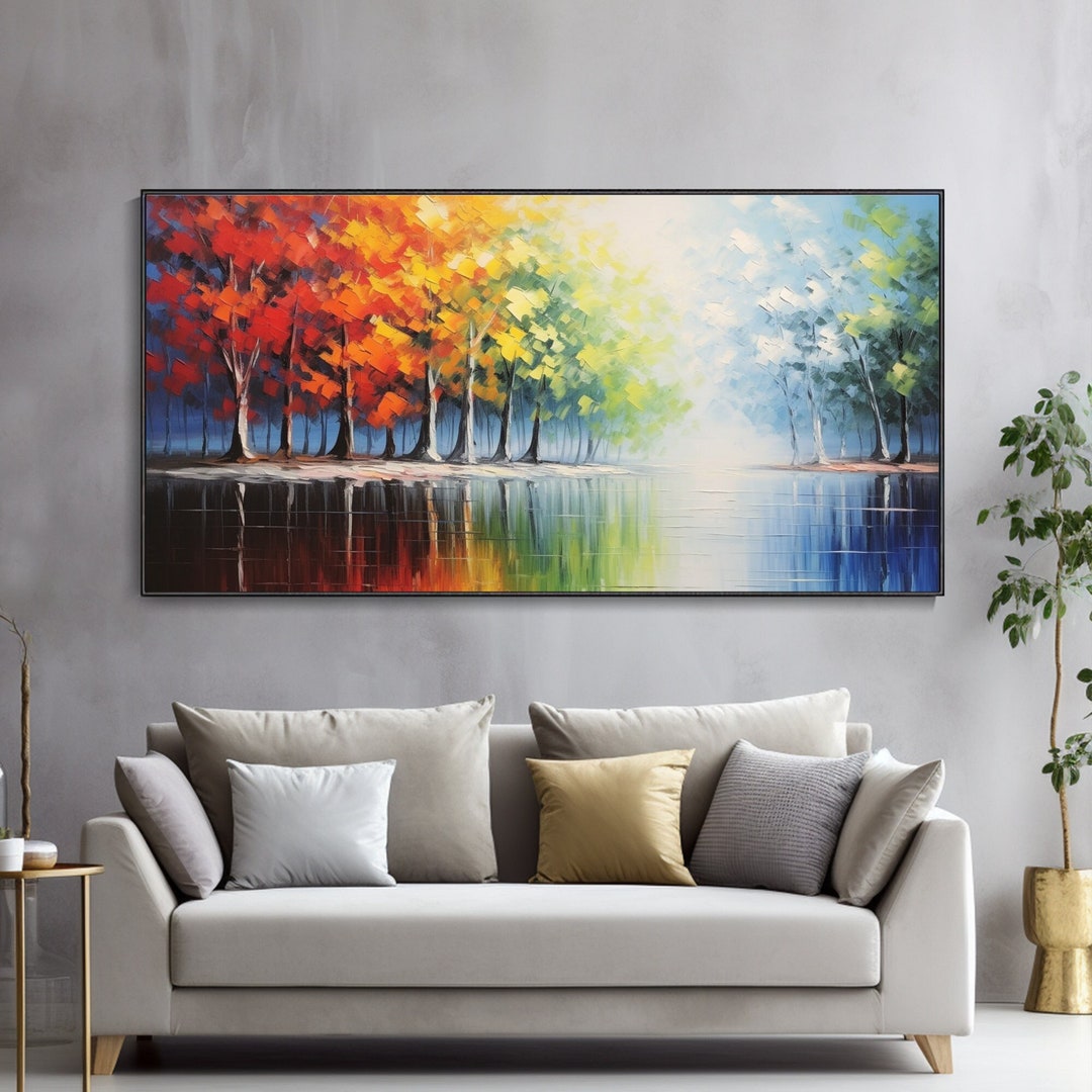 Seasons in Color Gradation Thick Texture Knife-painted Abstract ...