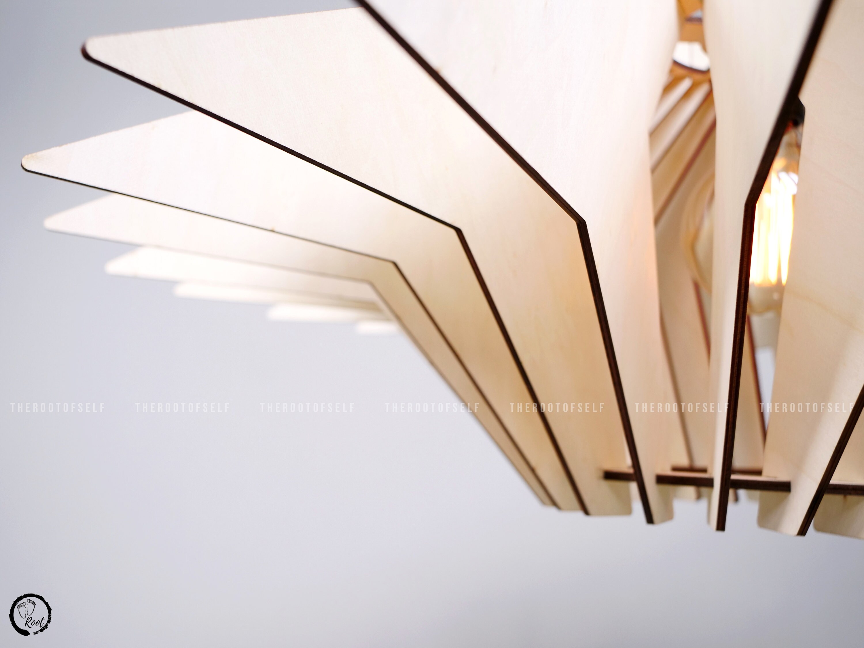 Scandi Style Lamp Shade Wood Ceiling Light Fixture Nordic Chandelier ...