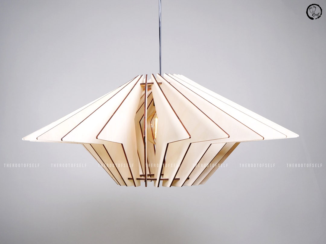 Scandi Style Lamp Shade Wood Ceiling Light Fixture Nordic Chandelier ...