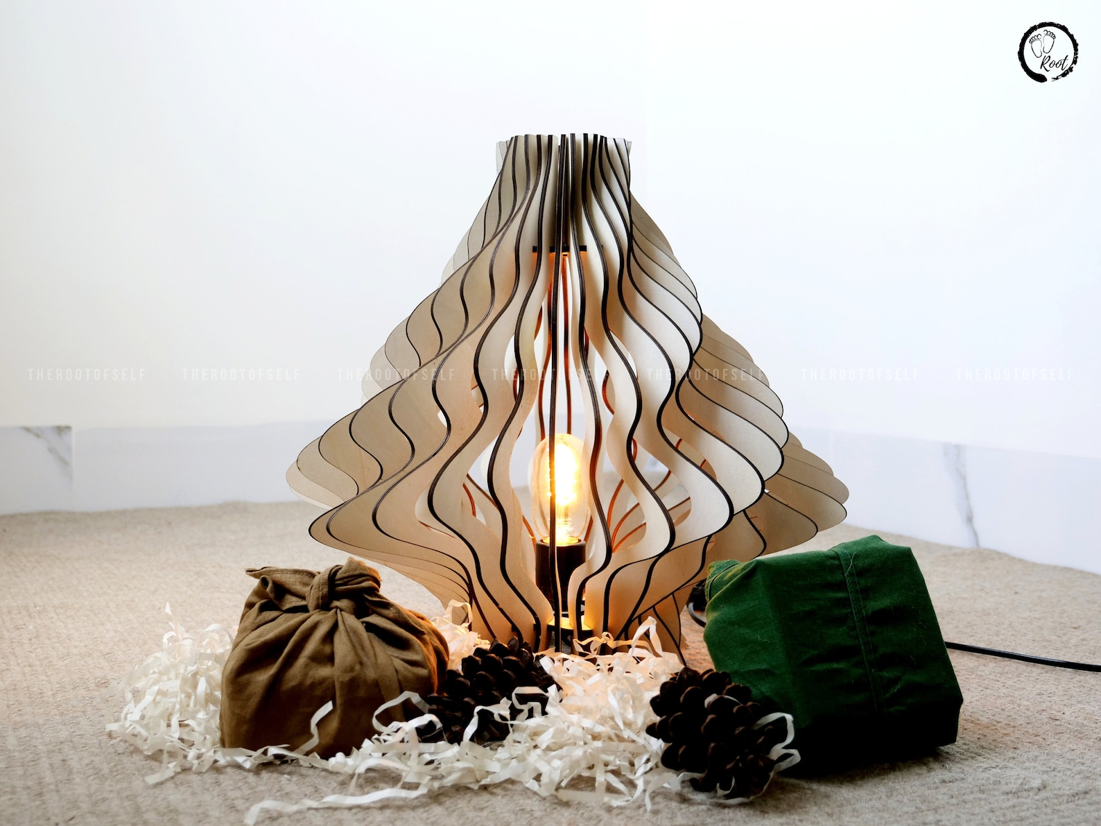 Pine Tree Floor Lamp, Night Floor Light, Wooden Lampshade, Wood Lamp - Etsy