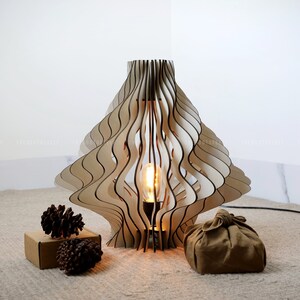 Pine Tree Floor Lamp, Night Floor Light, Wooden Lampshade, Wood Lamp - Etsy