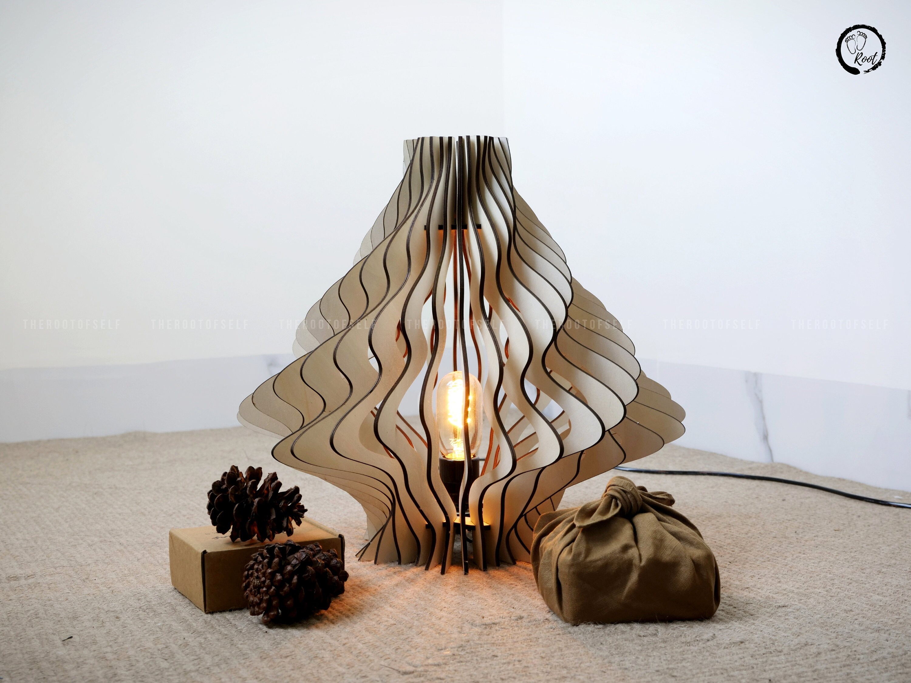 Pine Tree Floor Lamp, Night Floor Light, Wooden Lampshade, Wood Lamp - Etsy