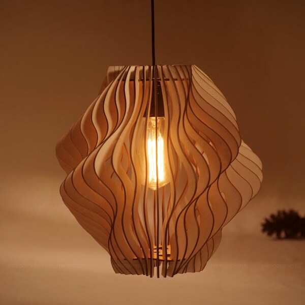 Wooden Hanging Lamp - Etsy
