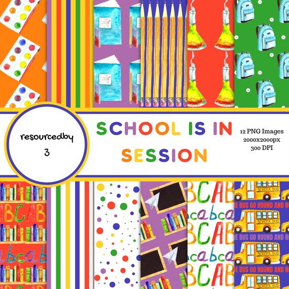 School Digital Paper Classroom School Supplies Teachers - Etsy
