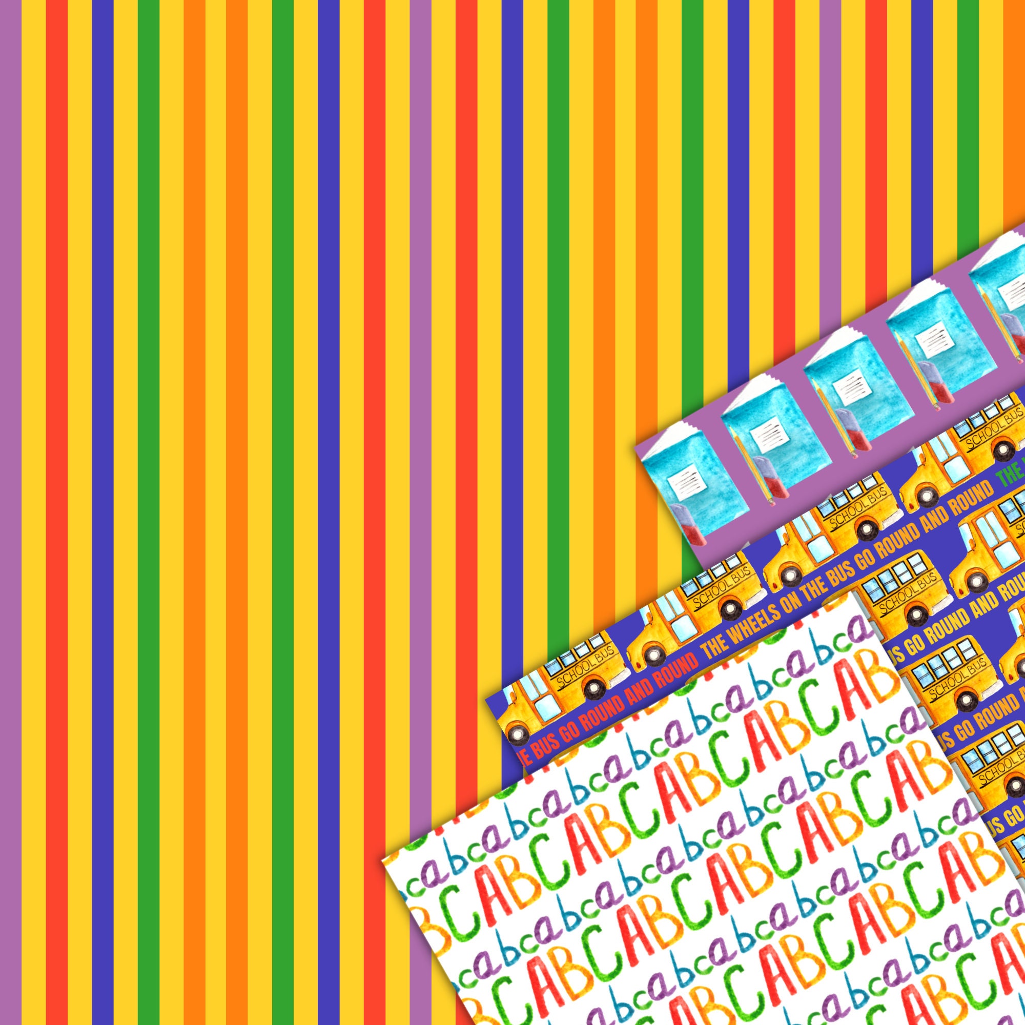 School Digital Paper Classroom School Supplies Teachers Notebooks ...