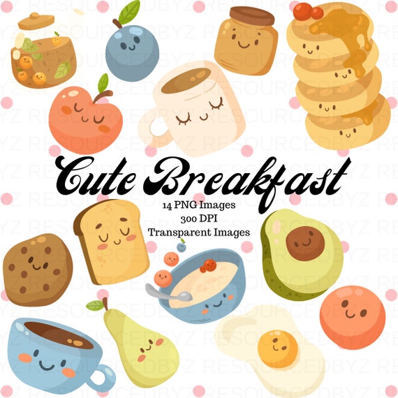 Cute Breakfast Clipart Breakfast Food Oatmeal Cereal - Etsy