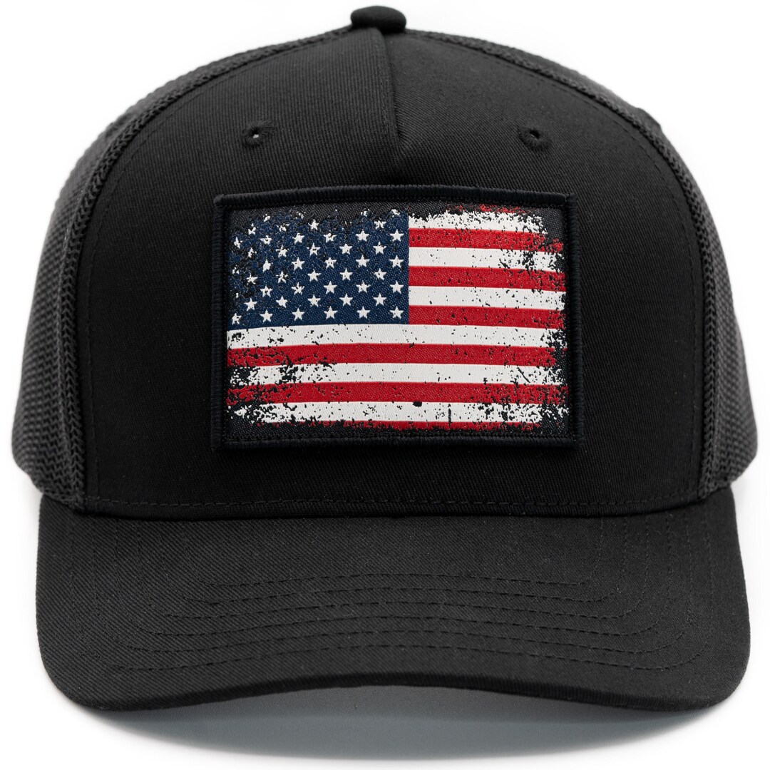 American Flag Trucker Hat | USA Patriotic Patch Cap | Comfortable Mesh ...
