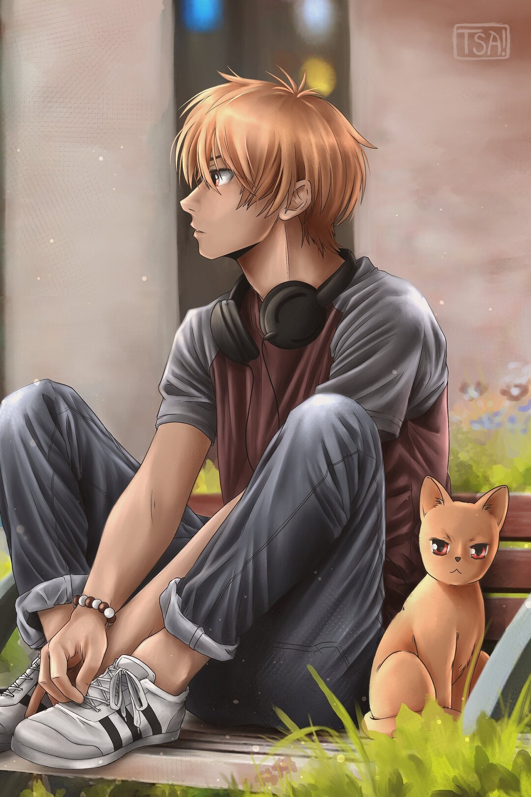 Kyo and a Kitty - Print - Etsy