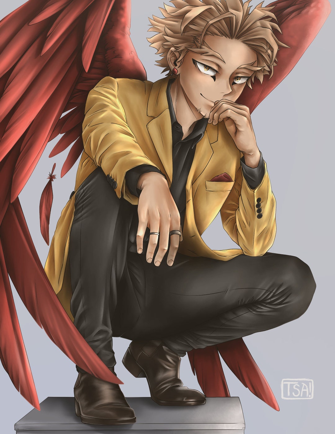Hawks Yellow Suit - Print - Etsy