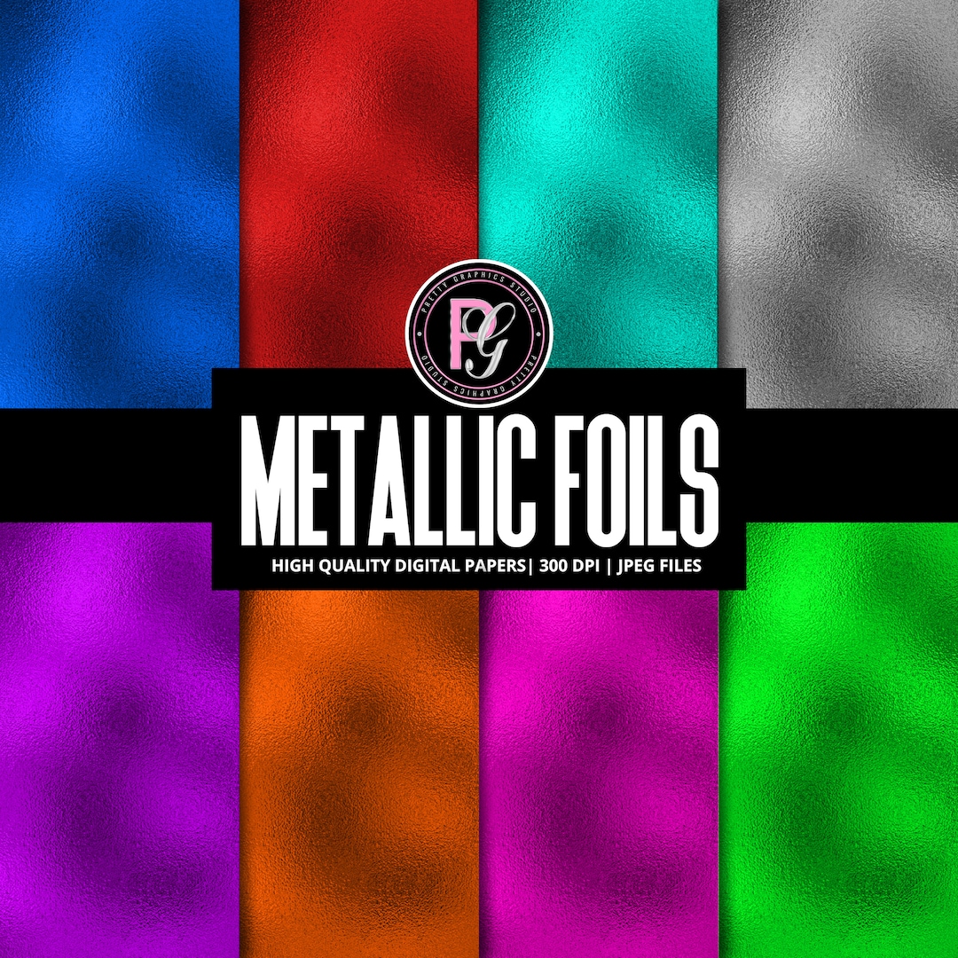 METALLIC FOIL Textures,colored Metallic Foil, Digital Foil, Backgrounds ...