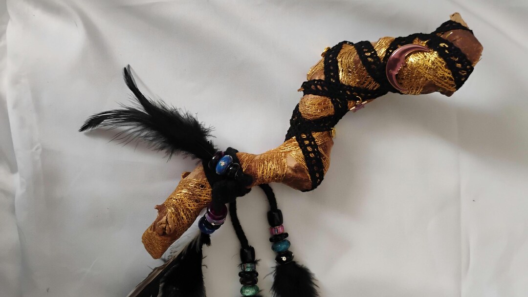 Unique Talking Stick | Handmade Grapevine Ritual Staff With Real ...