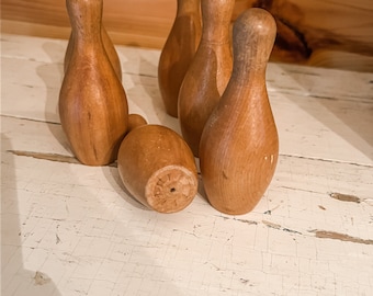 Mini Bowling Set : 10 Pins, Ball, Pin Setter, Ball Rolling Ramp - Etsy