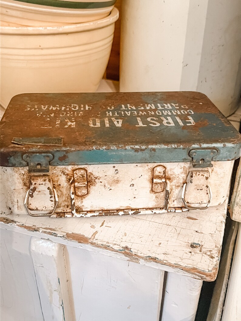 Vintage First Aid Kit; Commonwealth of Virginia Department of Highways ...
