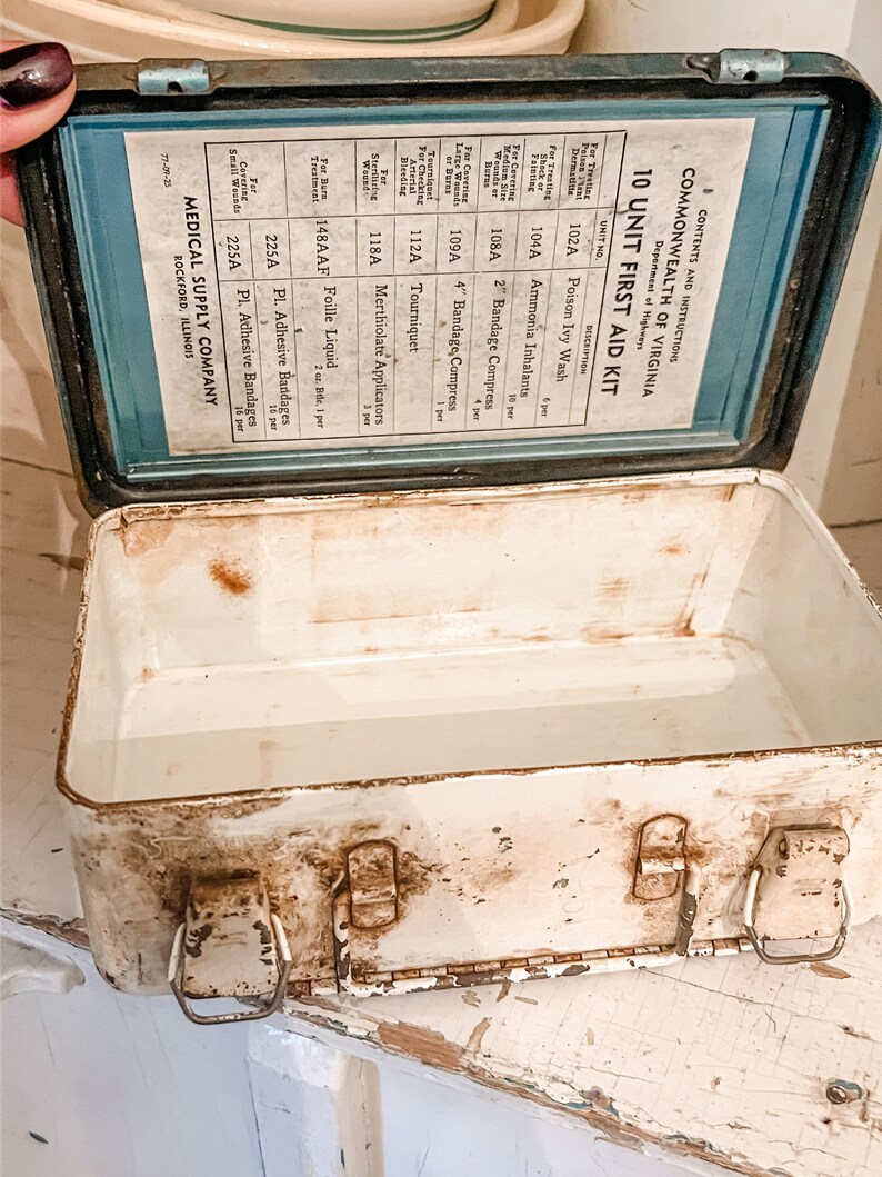 Vintage First Aid Kit; Commonwealth of Virginia Department of Highways ...