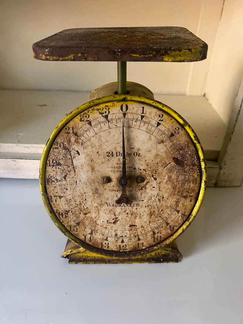 Antique Chippy Rusted Yellow Kitchen Scale, Lots of Patina! - Etsy