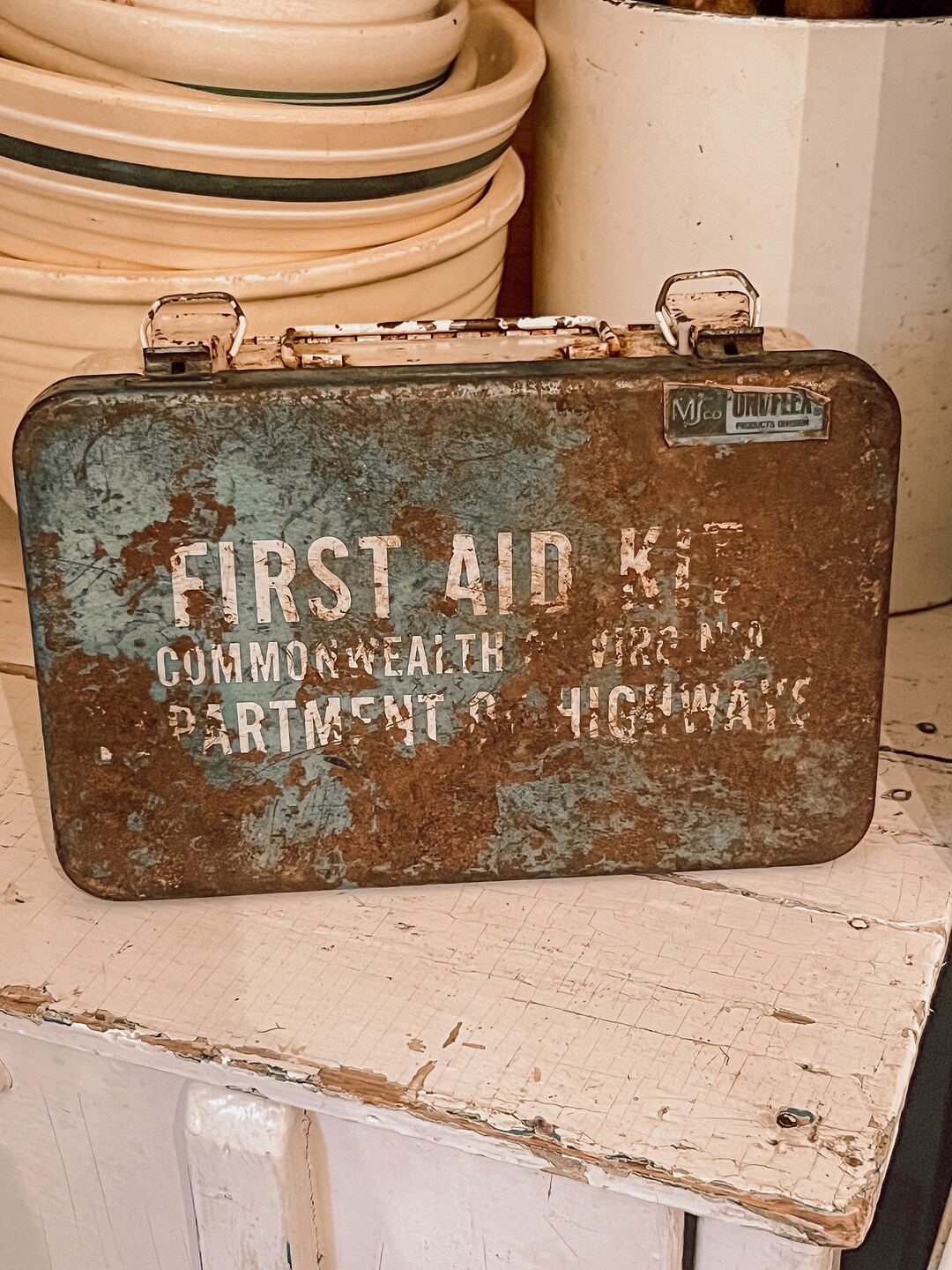 Vintage First Aid Kit; Commonwealth of Virginia Department of Highways ...