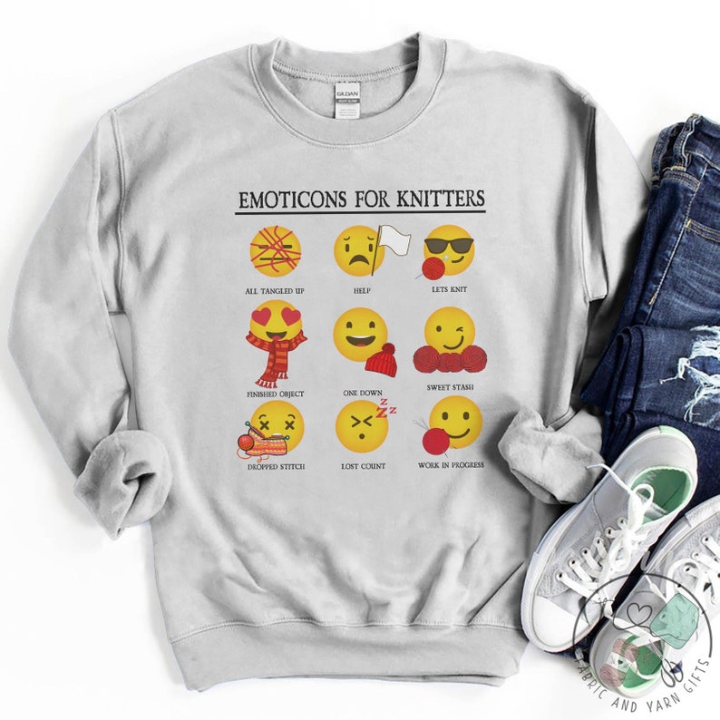 Knitting Sweatshirt Emoticons for Knitters Knit Gift - Etsy UK