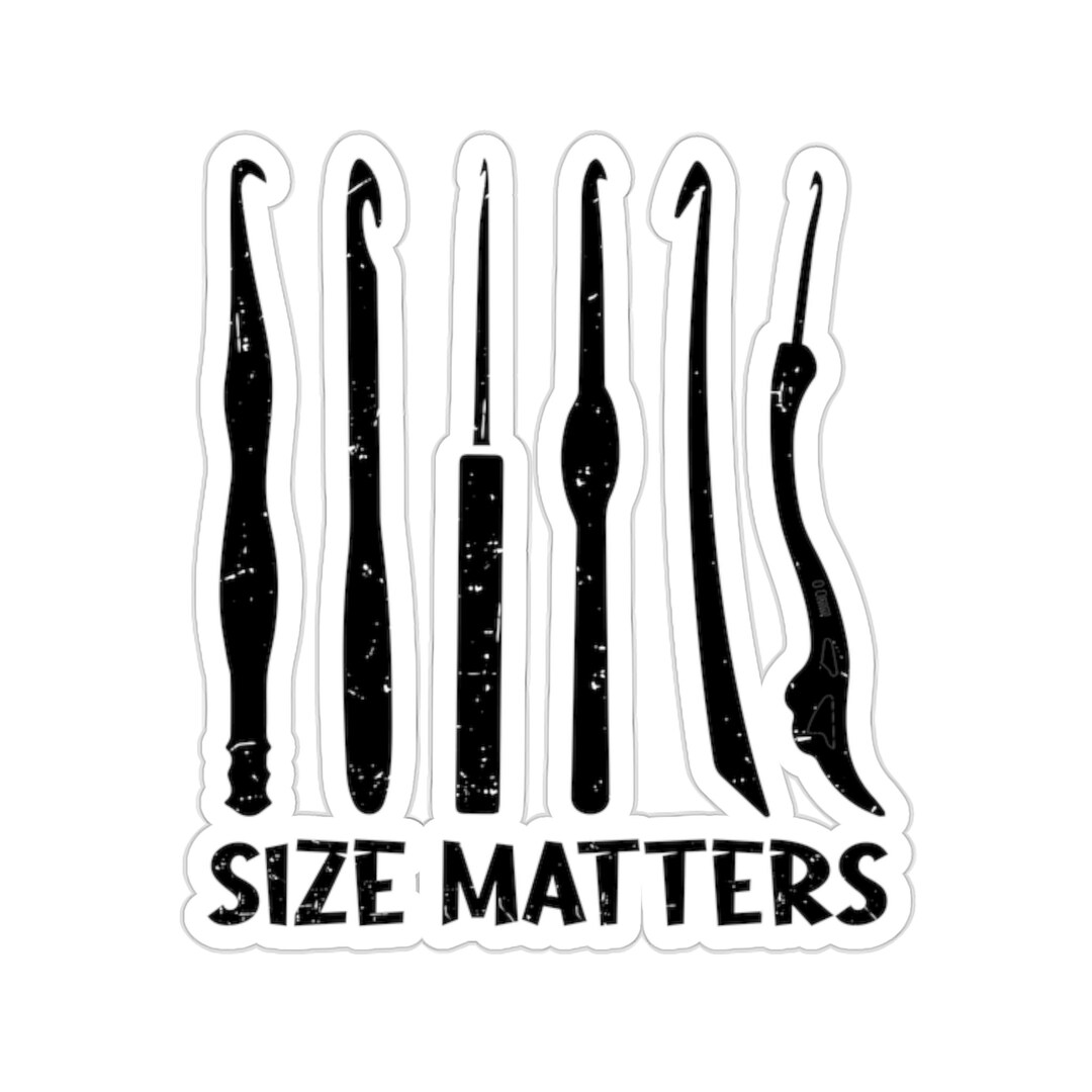 Crochet Sticker, Size Matters, Crochet Gift, Crochet Gift Idea, Crochet ...