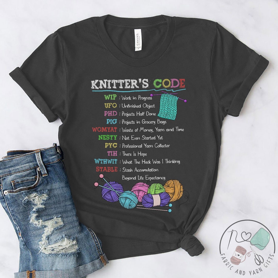 Knitting Shirt, Knitter's Code, Knit Gift, Knitting Gift, Knitter Gift, Love to Knit, Love ...