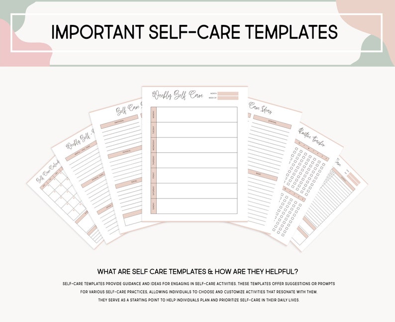 Self Care Planner Printable Mood Tracker Daily Check in - Etsy