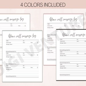 Phone Call Message Log Voicemail Tracker Message Planner - Etsy