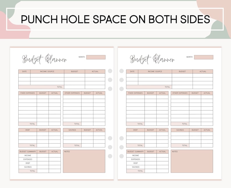 Finance Planner Template Canva Editable Printable (Instant Download) - Etsy