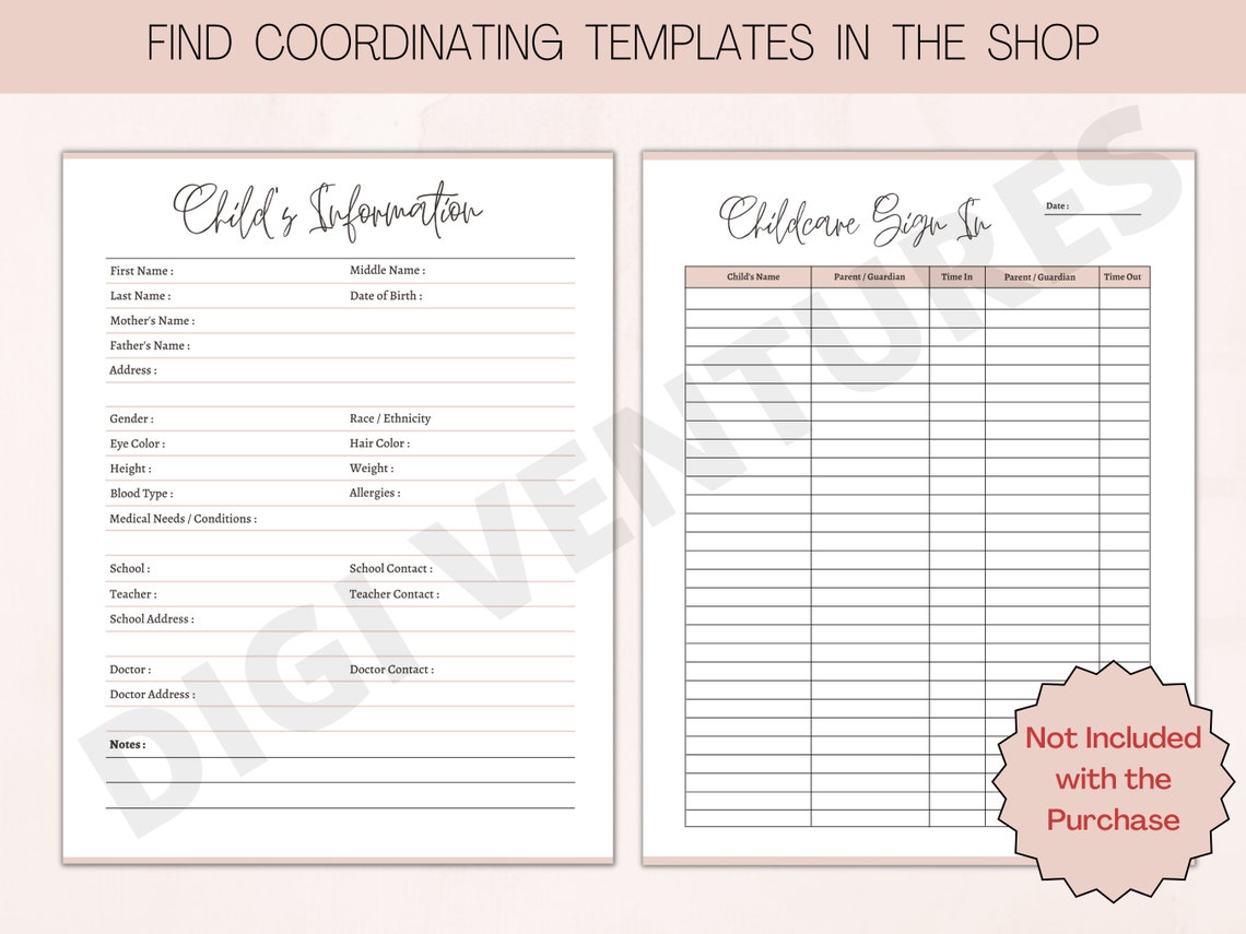 Editable Sign up Sheet Printable Single Sign up Form Event - Etsy