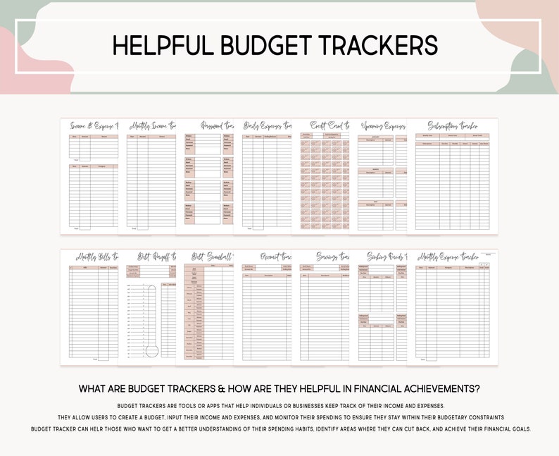 Finance Planner Printable Editable Monthly Budget Planner - Etsy