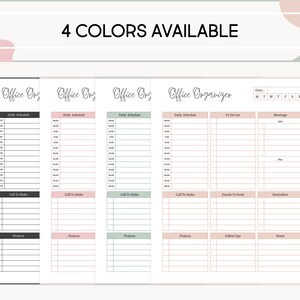 Office Organizer Template, Printable Office Planner Spreadsheet, Office ...