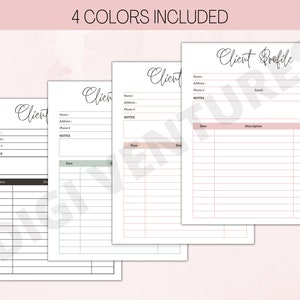 Client Profile Template Customer Information Card Printable - Etsy