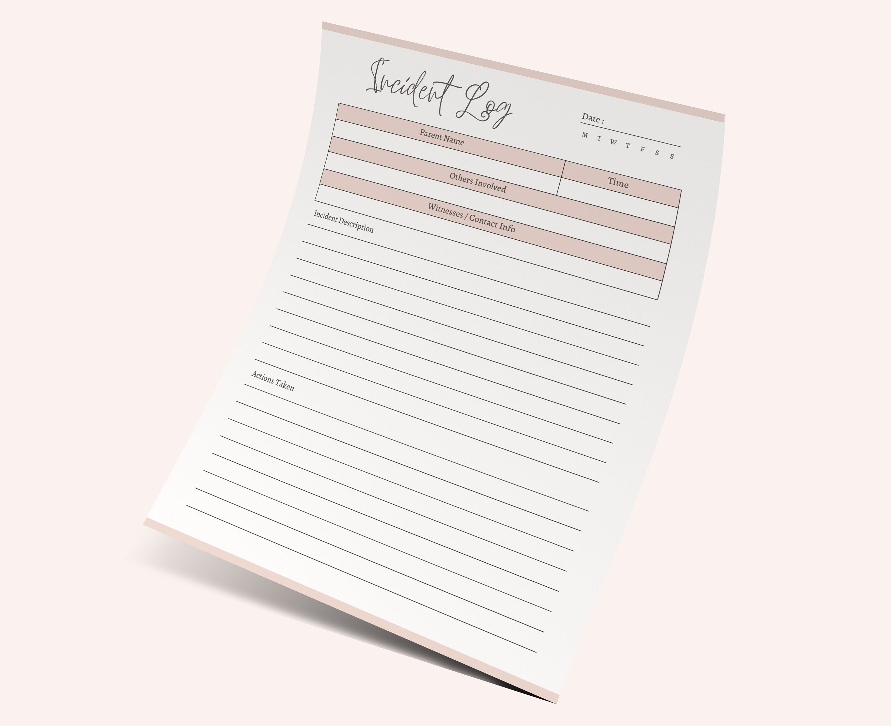 Editable Incident Log Printable Incident Report Planner - Etsy UK