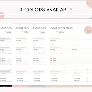 Event Decorating Service Contract, Editable Event Planning Services ...