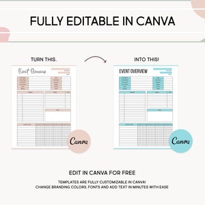 Printable Event Planner Bundle - Event Organizer - Editable Party Guest ...