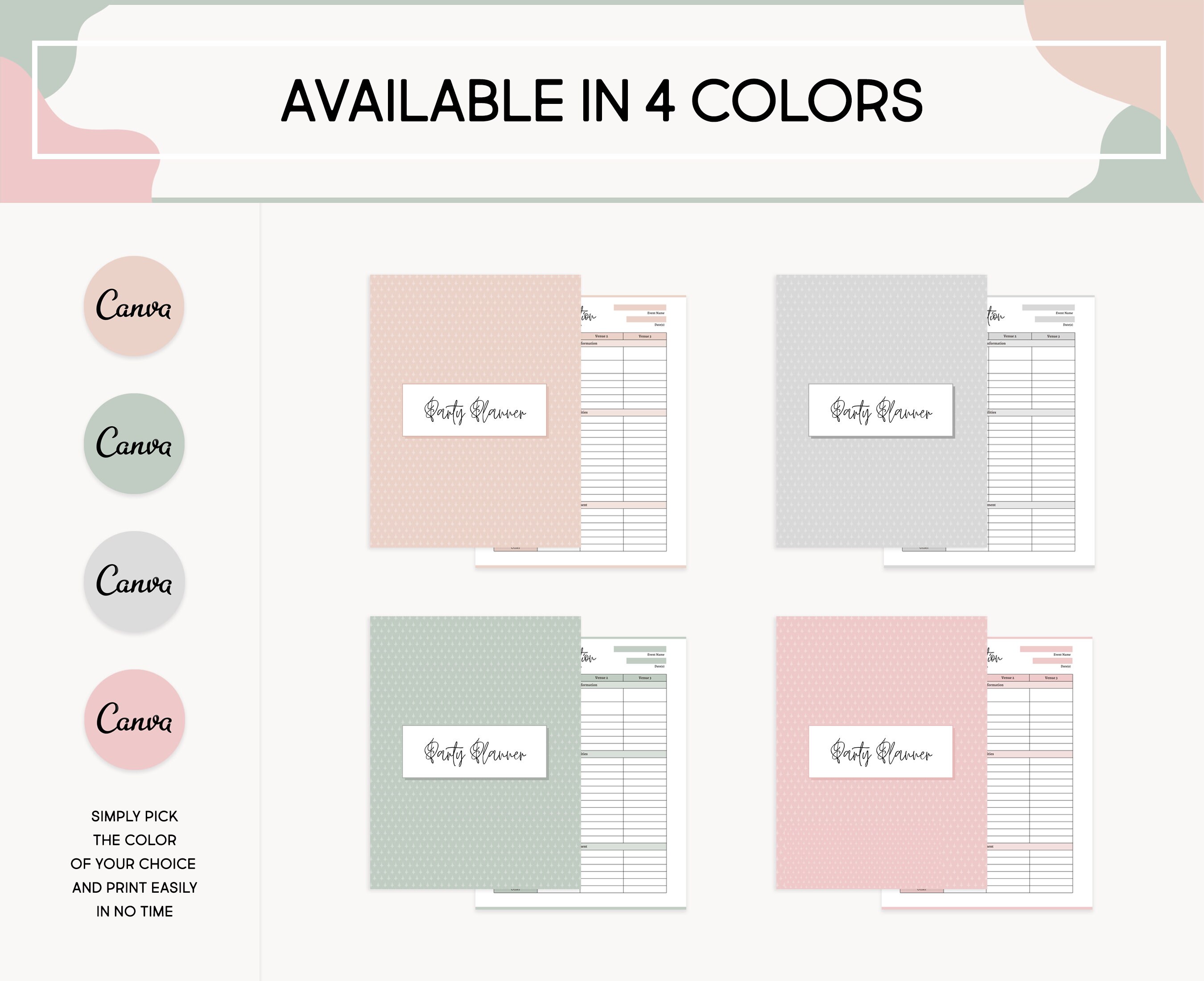 Editable Party Planner, Event Wedding Planner, Printable Birthday ...