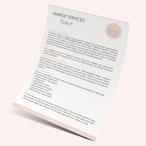 Professional Makeup Service Contract Editable Makeup Artist Form ...