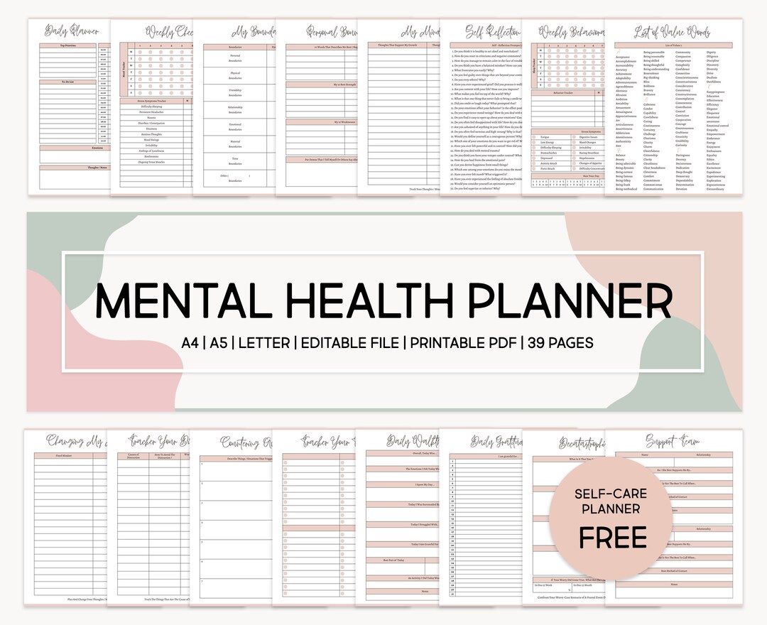 Mental Health Planner, Printable Therapist Note Template, Counseling ...