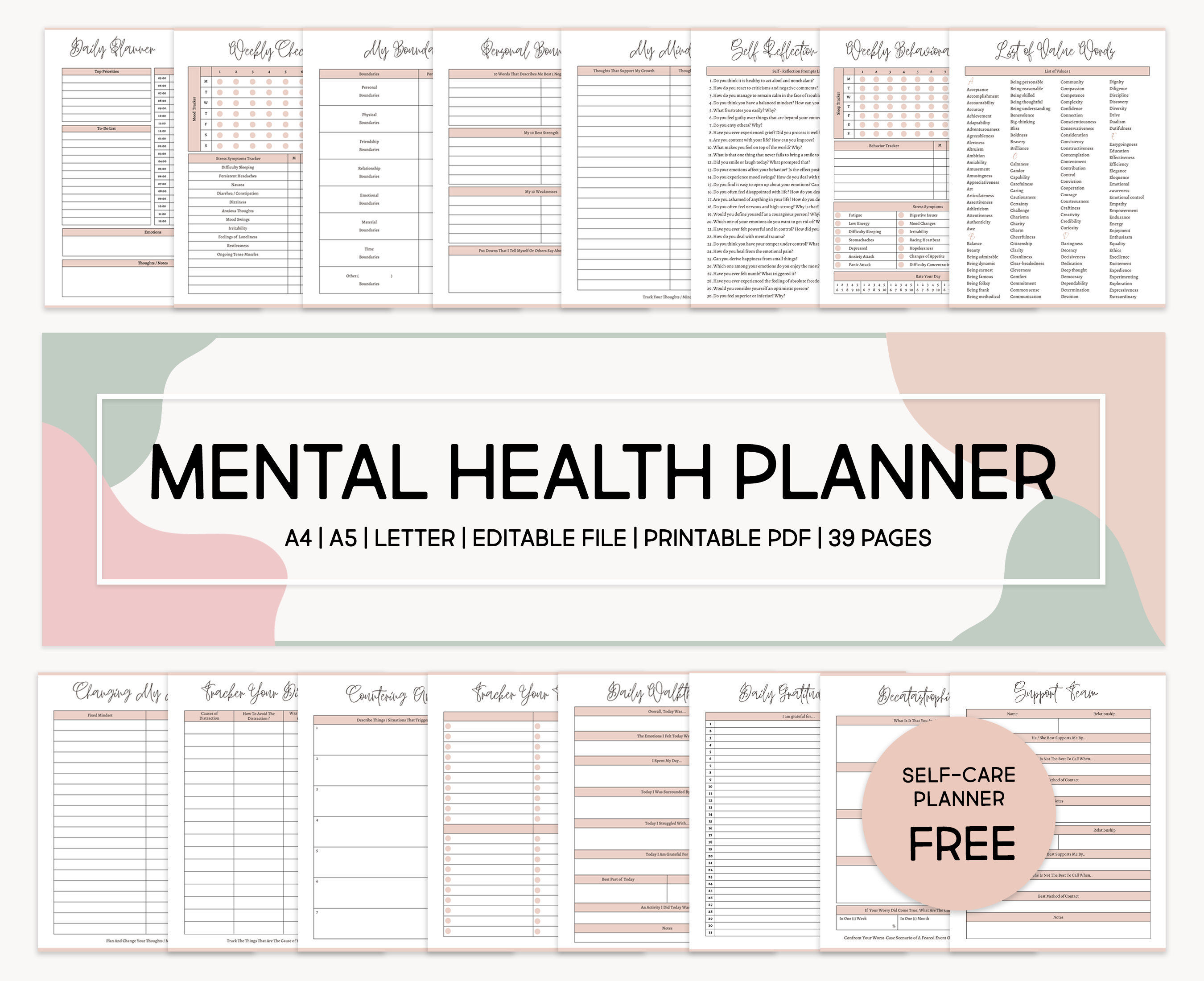 Mental Health Planner Printable Therapist Note Template - Etsy