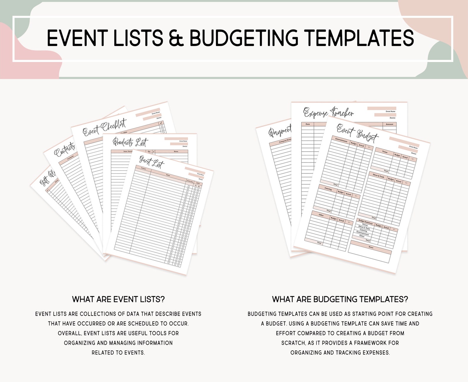 Editable Party Planner, Event Wedding Planner, Printable Birthday ...