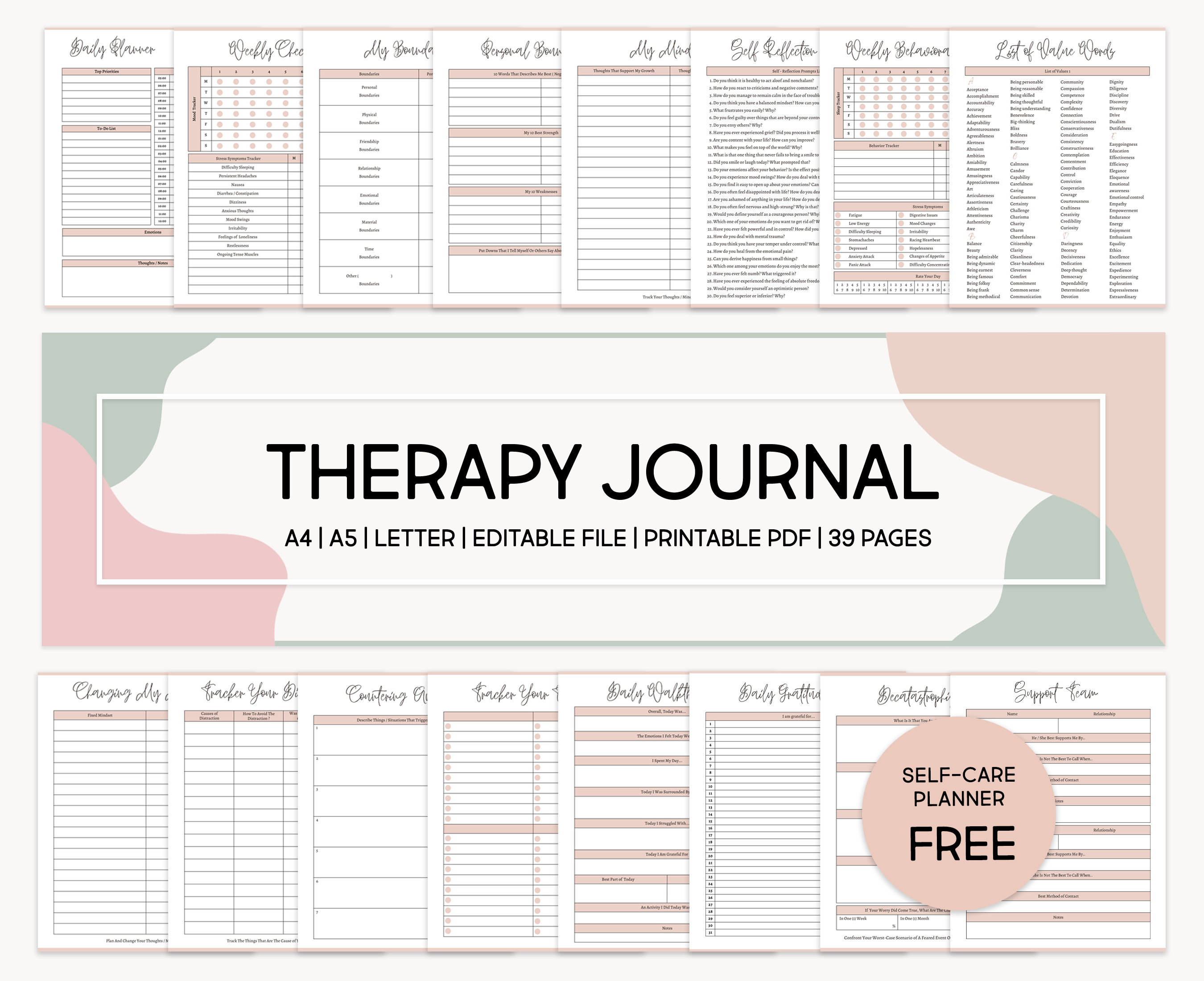 Therapy Planner Printable Therapy Bundle Therapist Note - Etsy