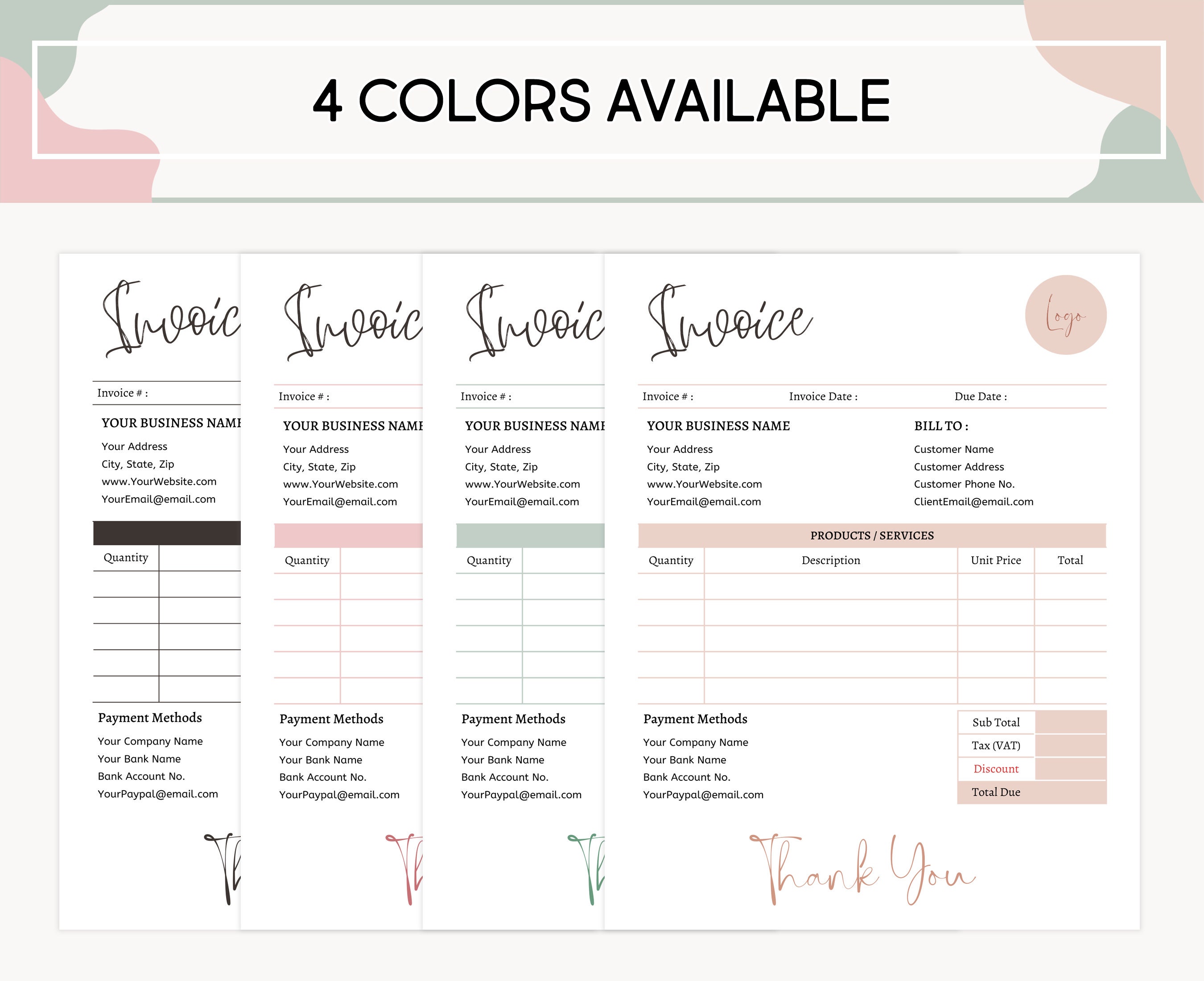 Invoice Template Editable in Canva Printable Invoice Log for - Etsy ...