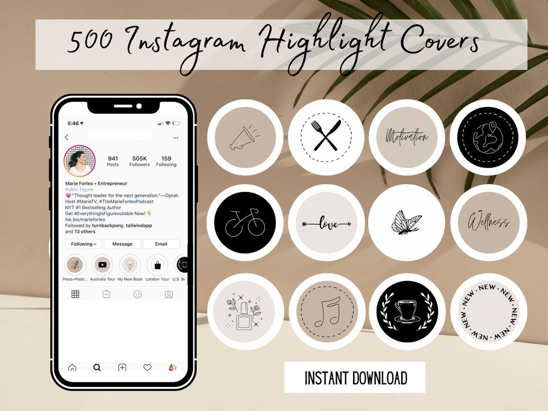 Minimal Line Art Instagram Highlight Covers Bundle, Minimalist Story ...