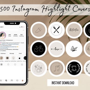 Minimal Line Art Instagram Highlight Covers Bundle Minimalist - Etsy