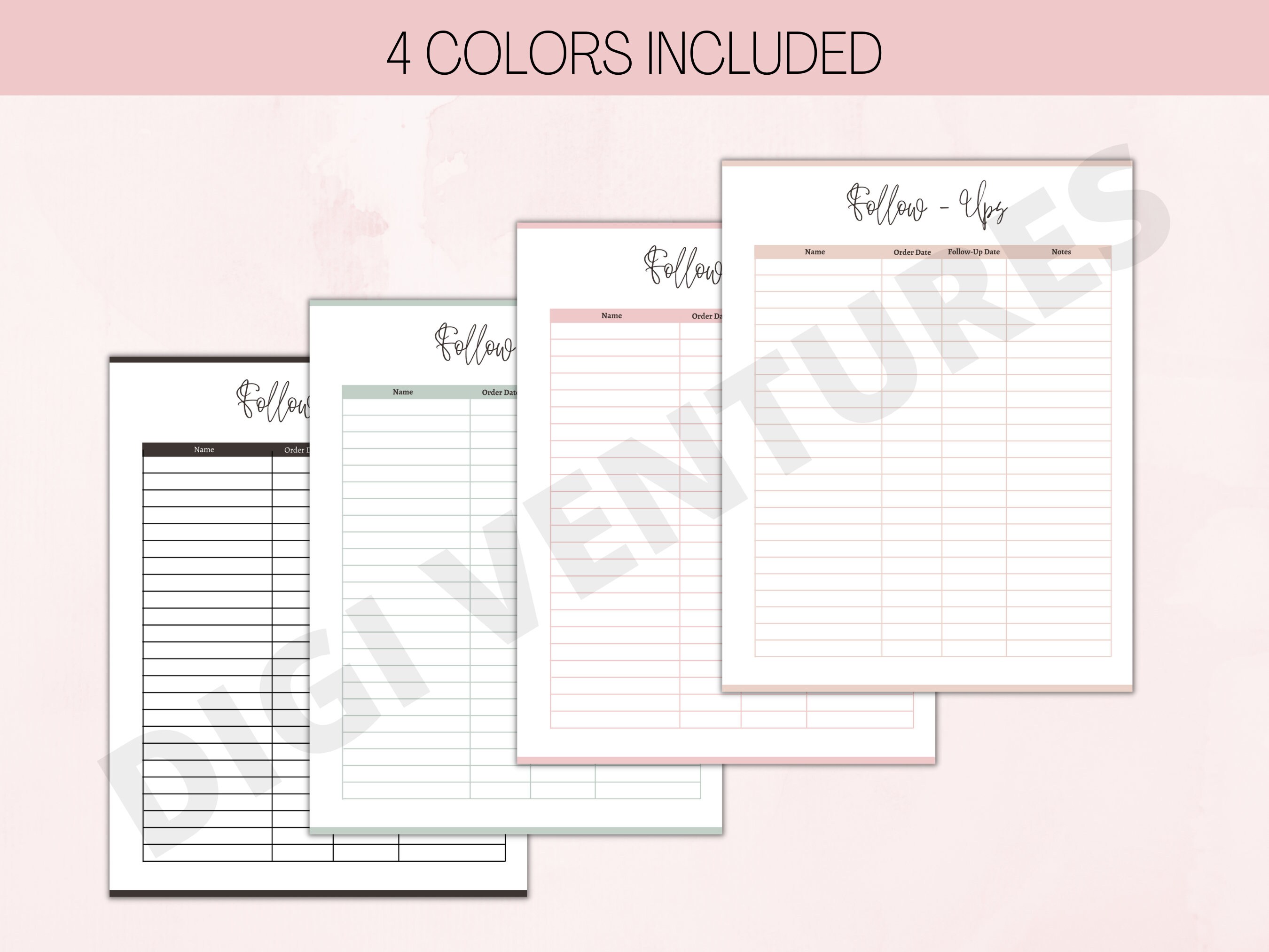 Printable Follow up Tracking, Customer Tracker, Small Business Client ...