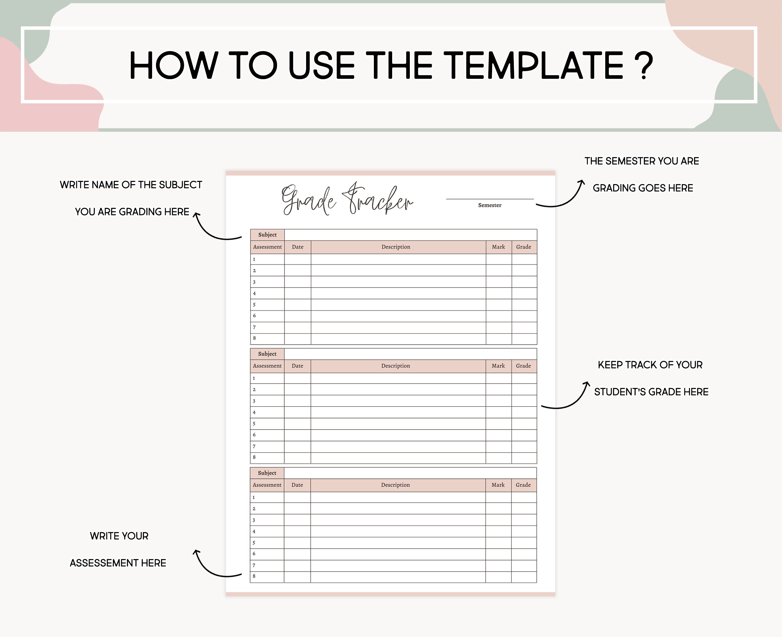 Editable Grade Tracker Printable Assignment Log Track Student - Etsy