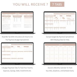 Paycheck Budget Spreadsheet Boho Brown Paycheck Google Sheets Budget ...