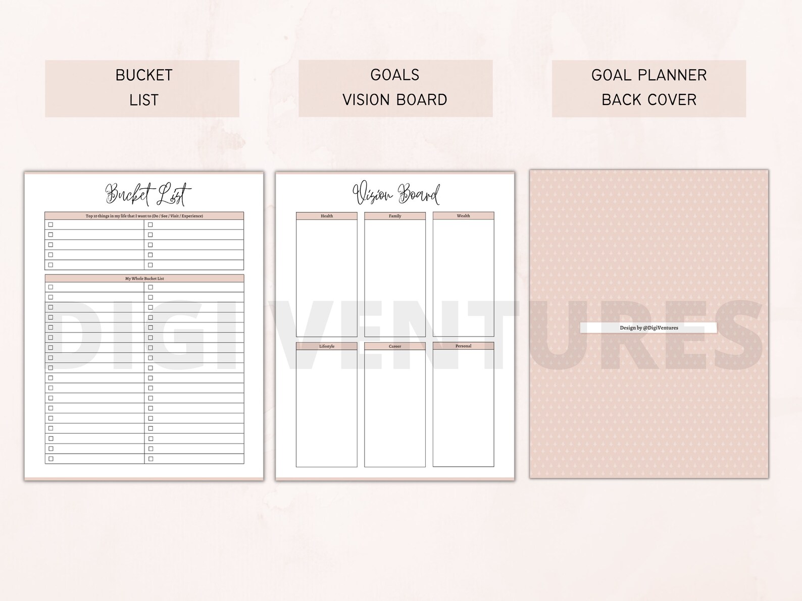 Printable Goal Planner Bundle in Pdf Goal Setting Planner - Etsy