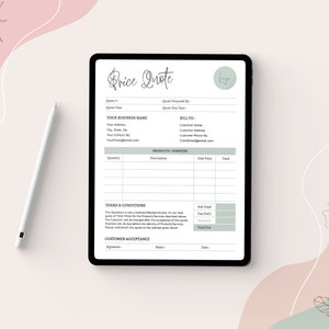 Price Quote Template, Professional Business Cost Calculation, Editable ...