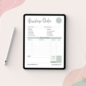 Editable Purchase Order Template - Canva Order Form Template ...