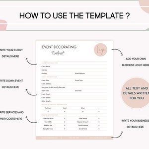 Event Decorating Service Contract, Editable Event Planning Services ...