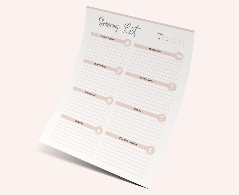 Printable Grocery List Editable Master Grocery List Template - Etsy